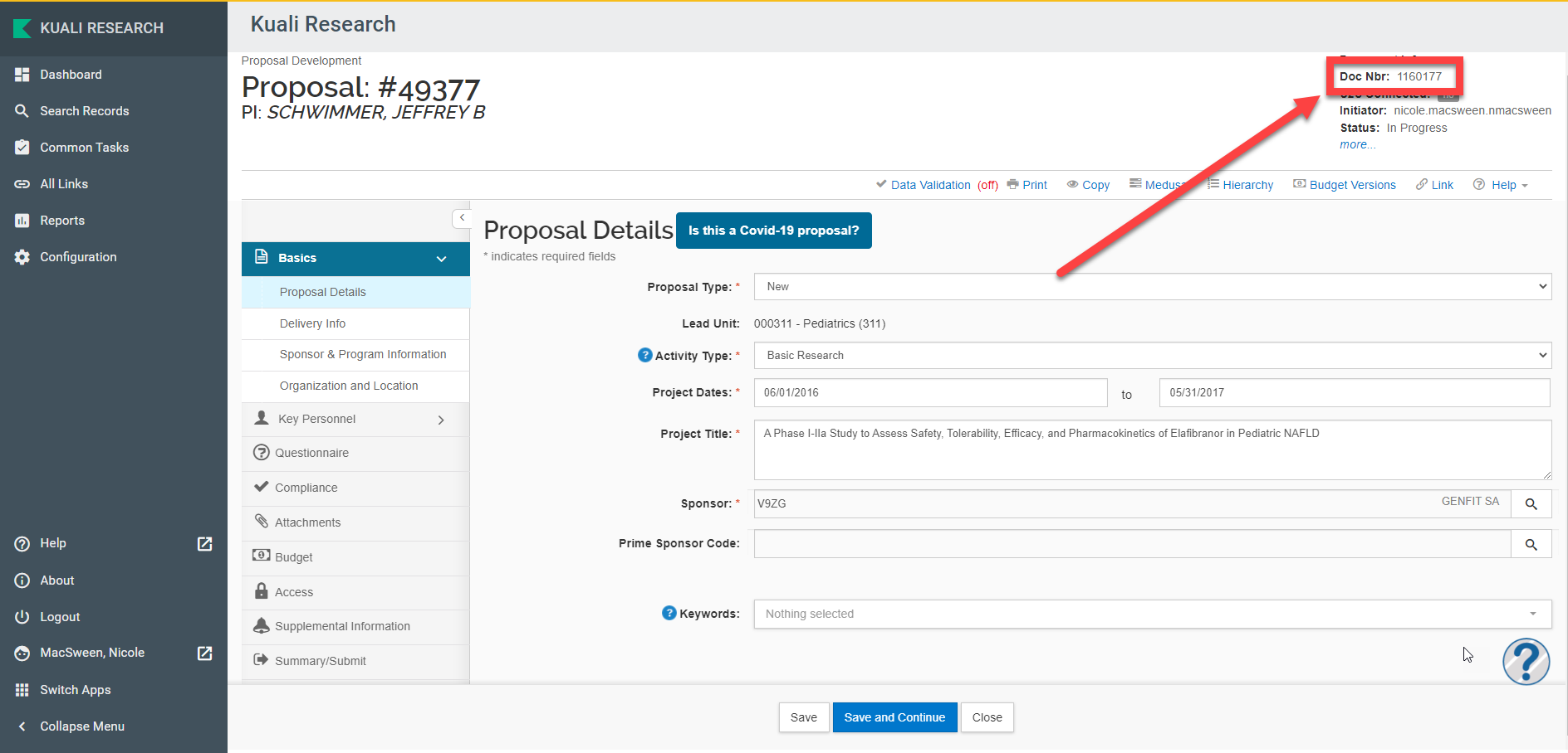 Research Knowledge Base - Unlock a Kuali Research Record - Research