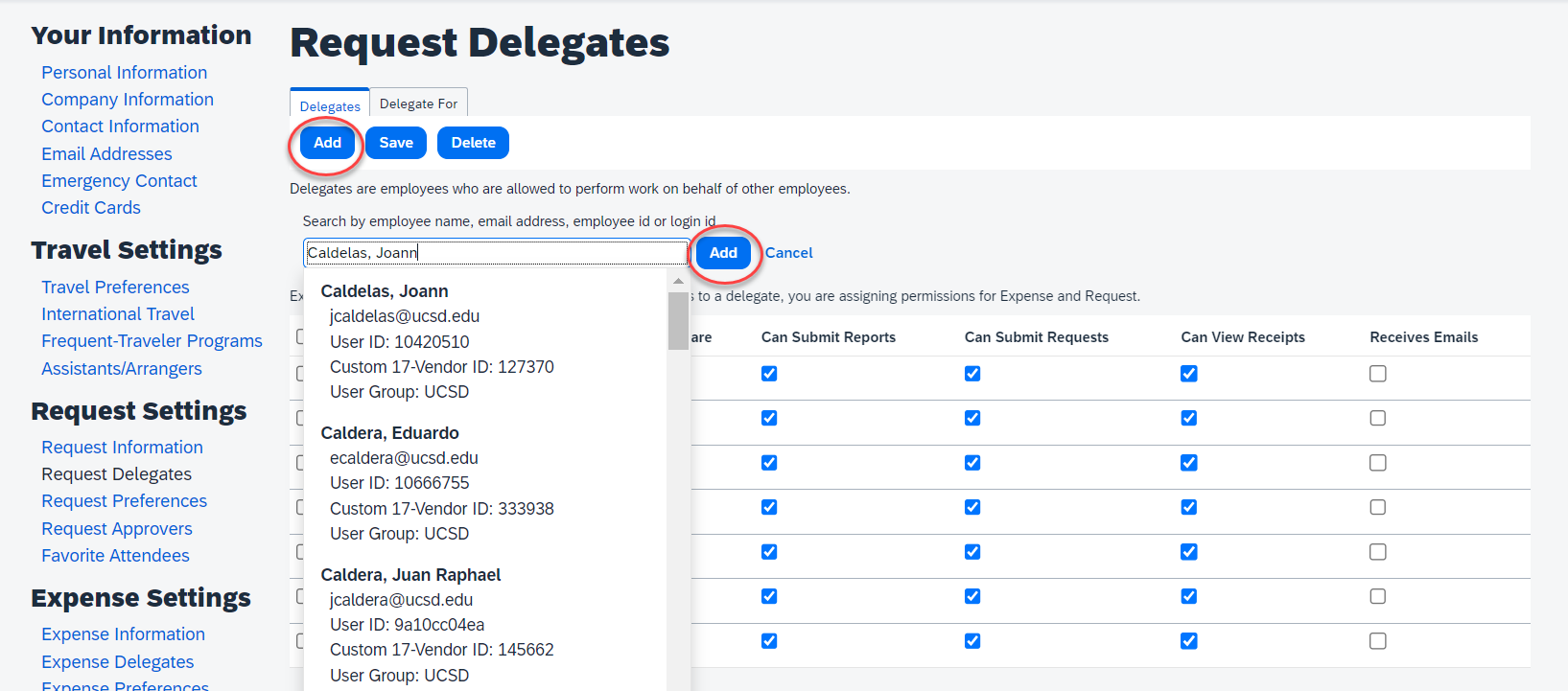 Budget & Finance Knowledge Base - How to Add a Request Delegate and an Expense Delegate in ...